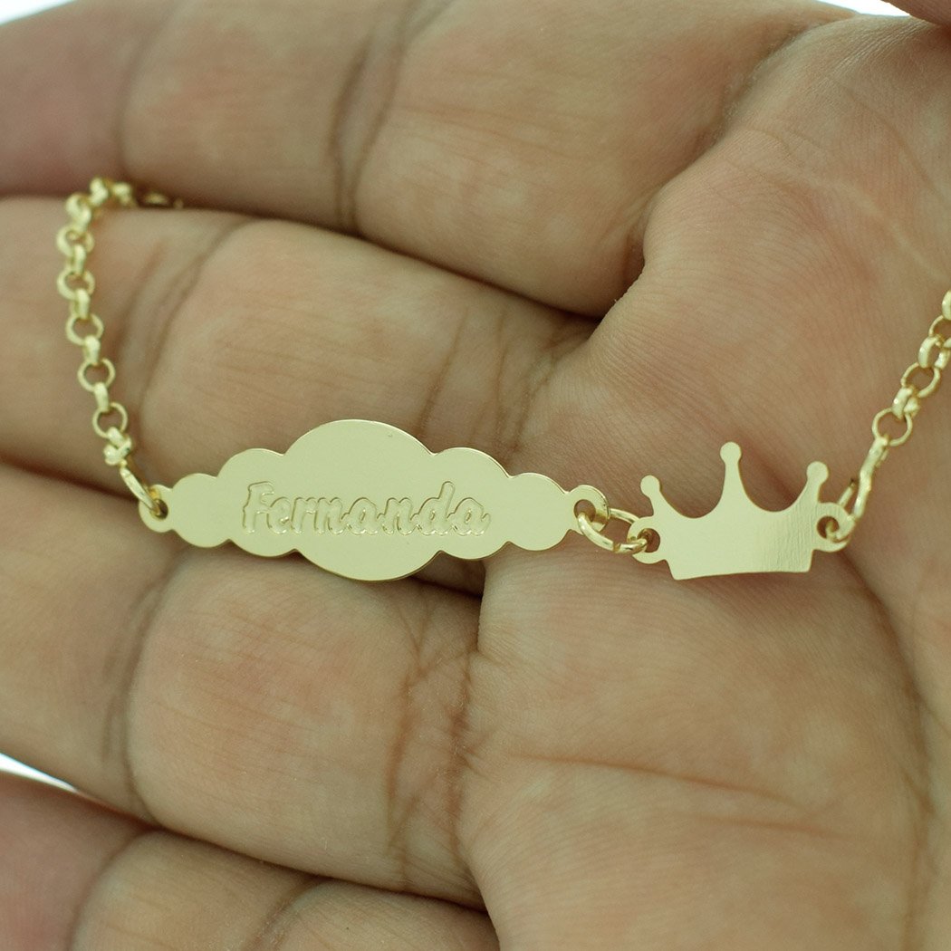 Pulseira Feminina Nome Fernanda Banhada Ouro 18K - 1080184 Único