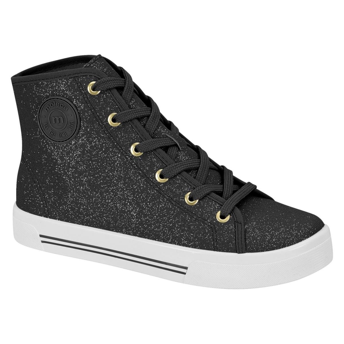 Tenis Moleca 5667.314.25586 Cano Alto Feminino Preto