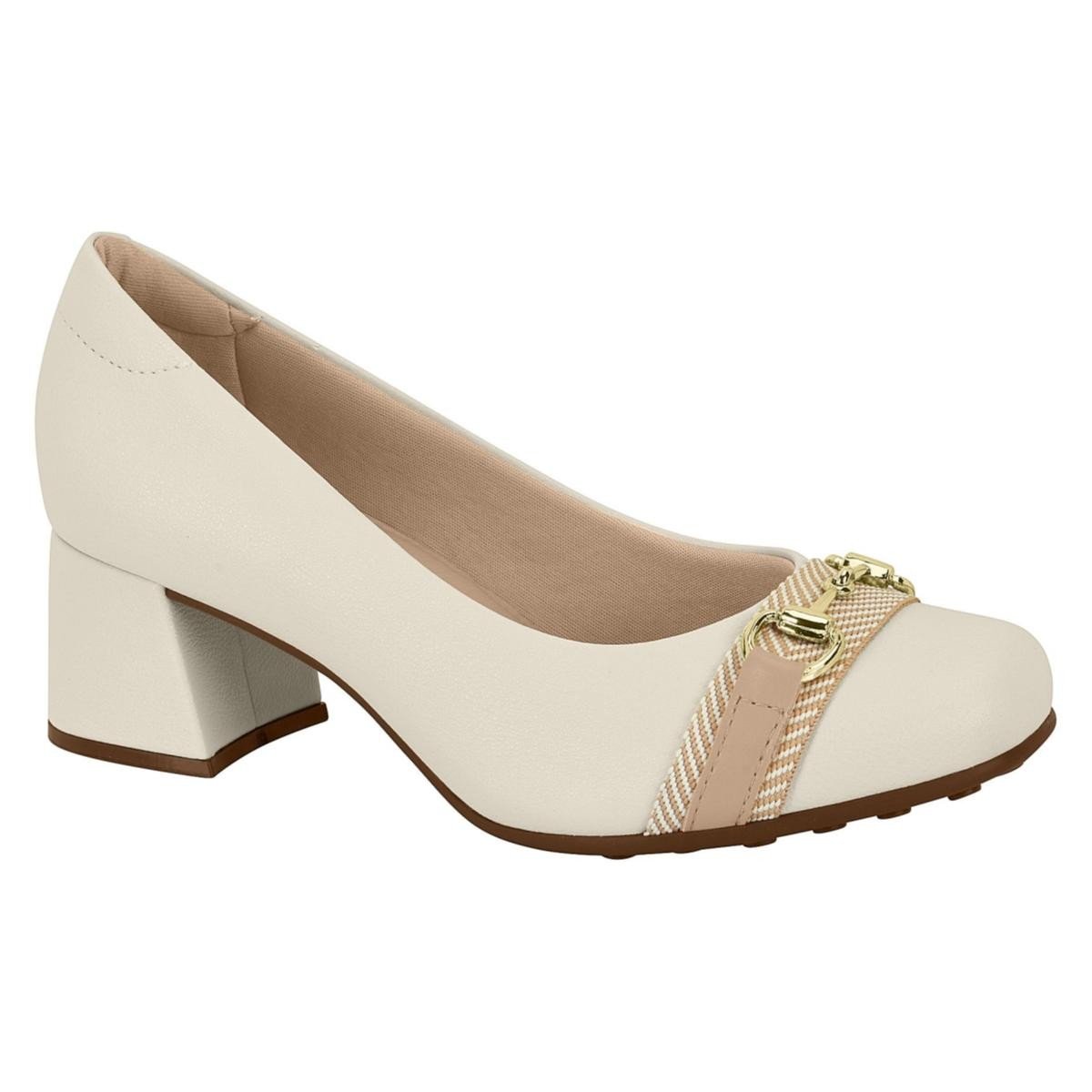 Sapato Modare Ultraconforto 7373.110 Salto Grosso Feminino Branco