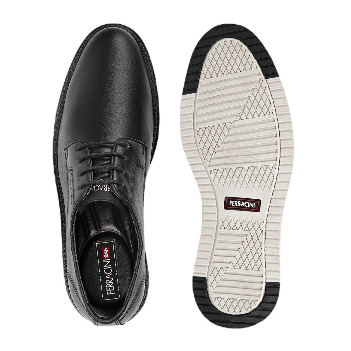 Sapato Ferracini 4645-675g Oxford Cadarço Masculino Preto