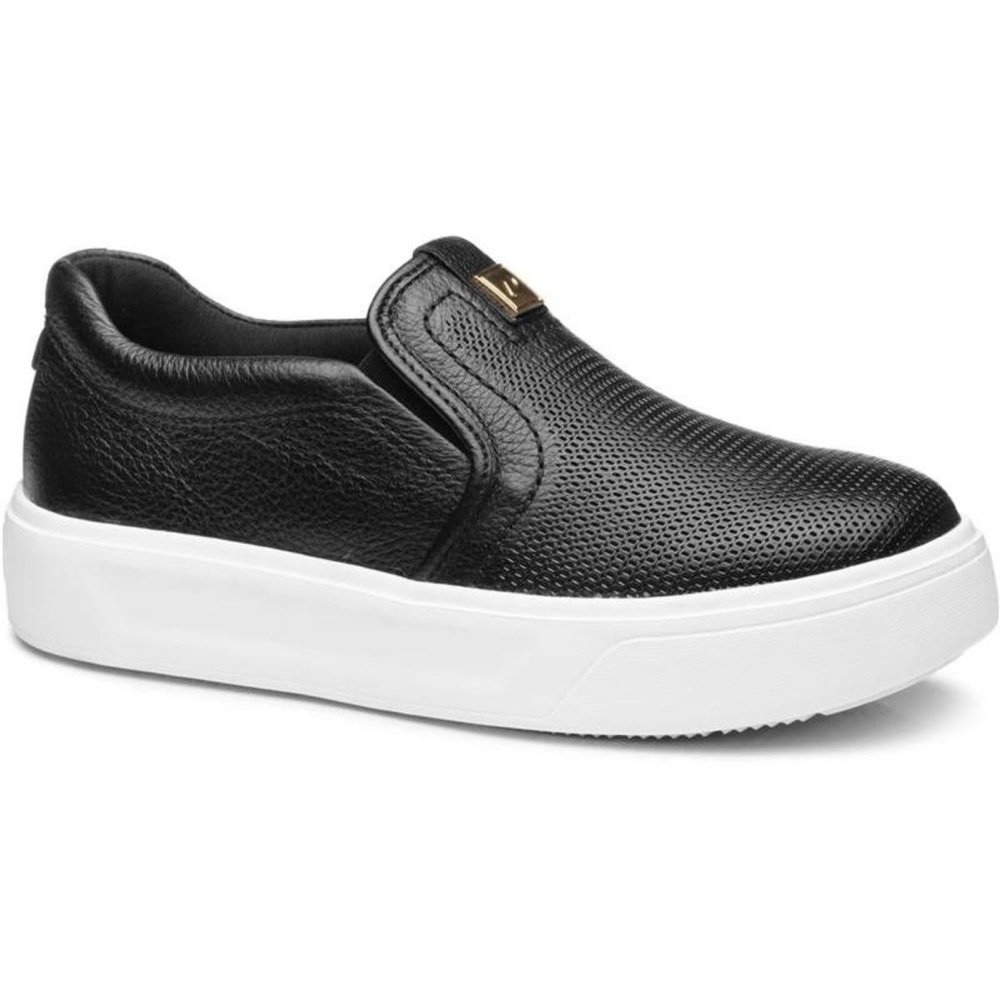 Tenis Pegada 211210-04 Slip On Flatform Feminino Preto