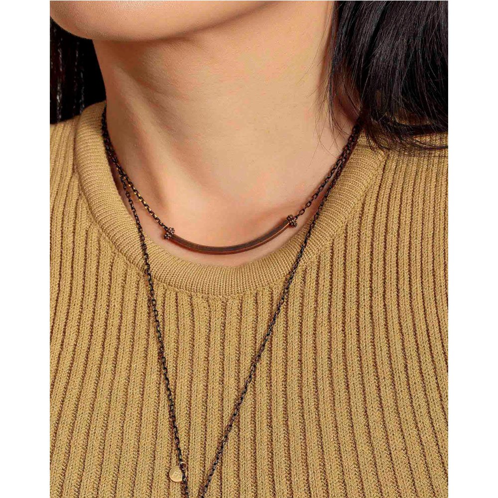 Colar Feminino Curto Pipe Copper Marrom