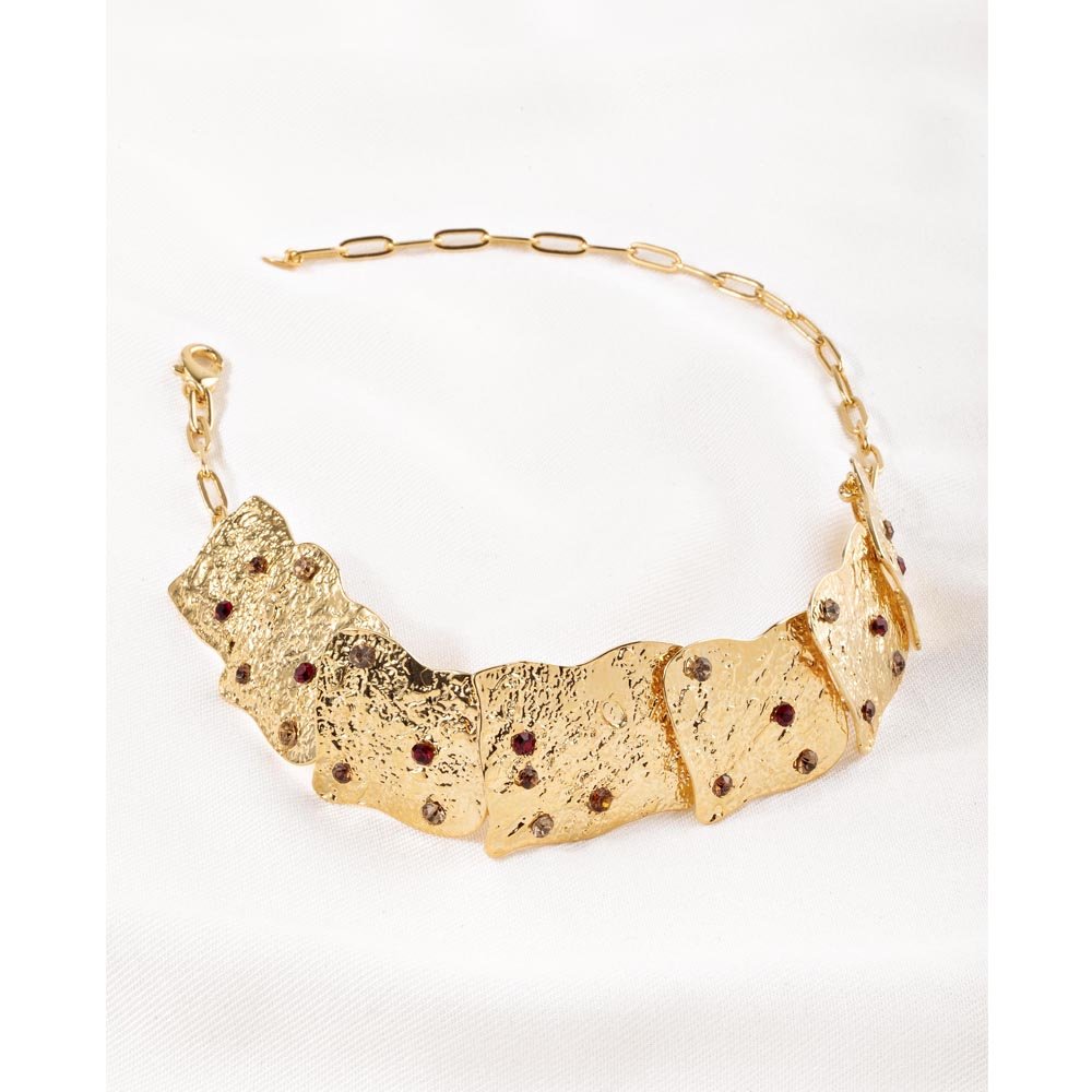 Colar Feminino Choker Dourado Maxi Queen Electra Dourado