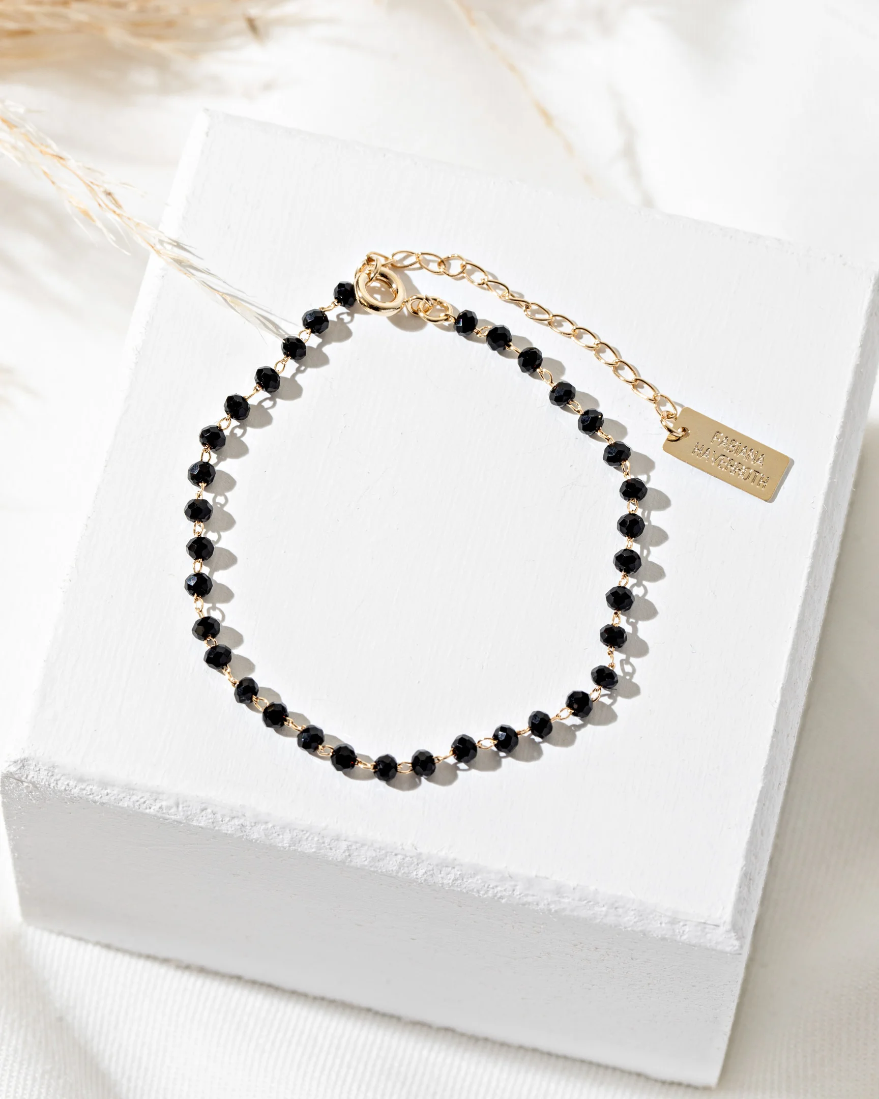 Pulseira Feminina Delicada Preta Preto