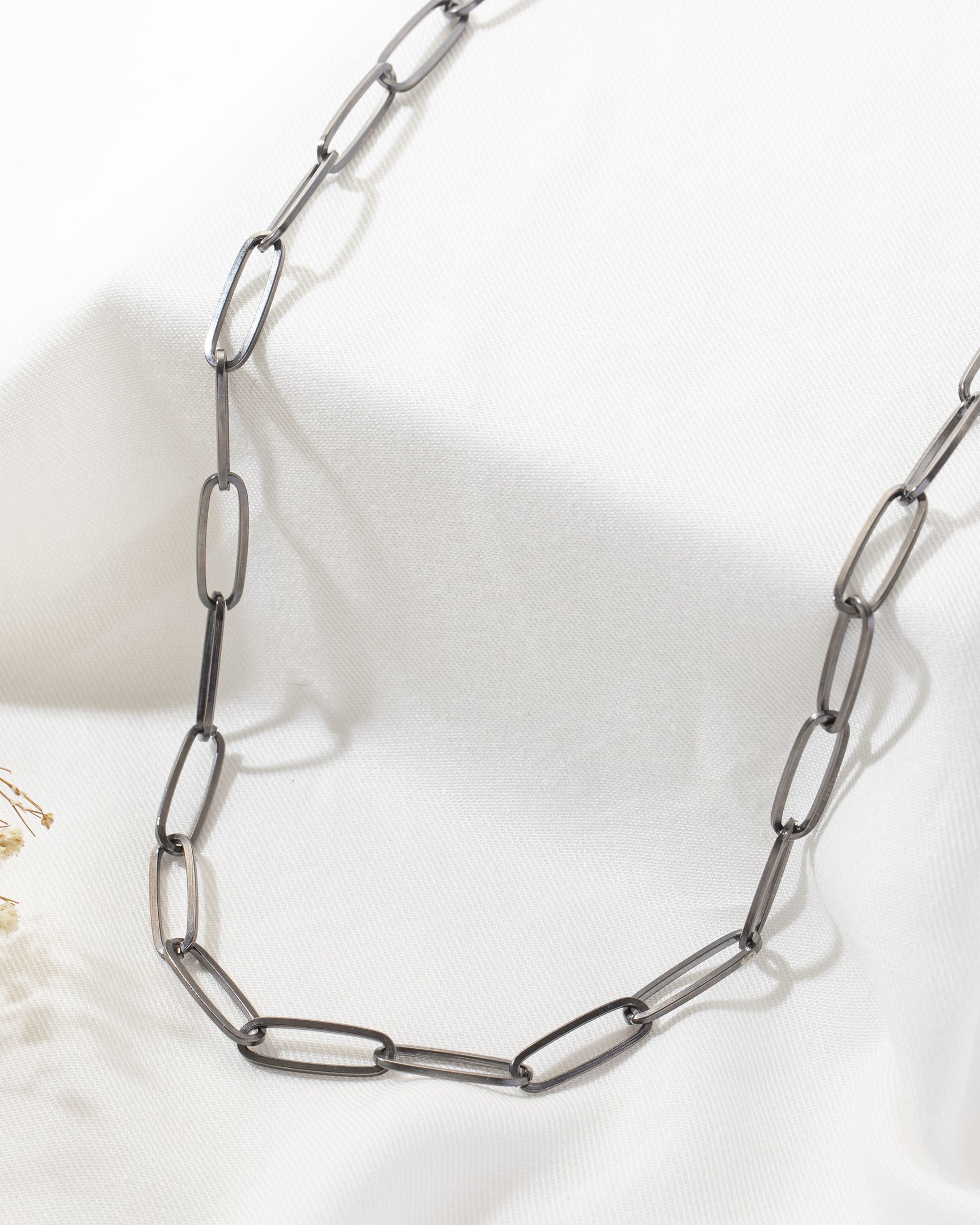 Colar Corrente Leash Prateado Único