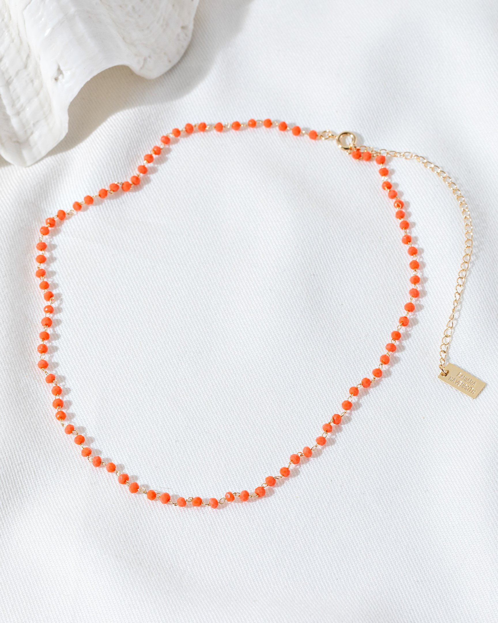 Colar Feminino Curto Delicado Laranja Laranja