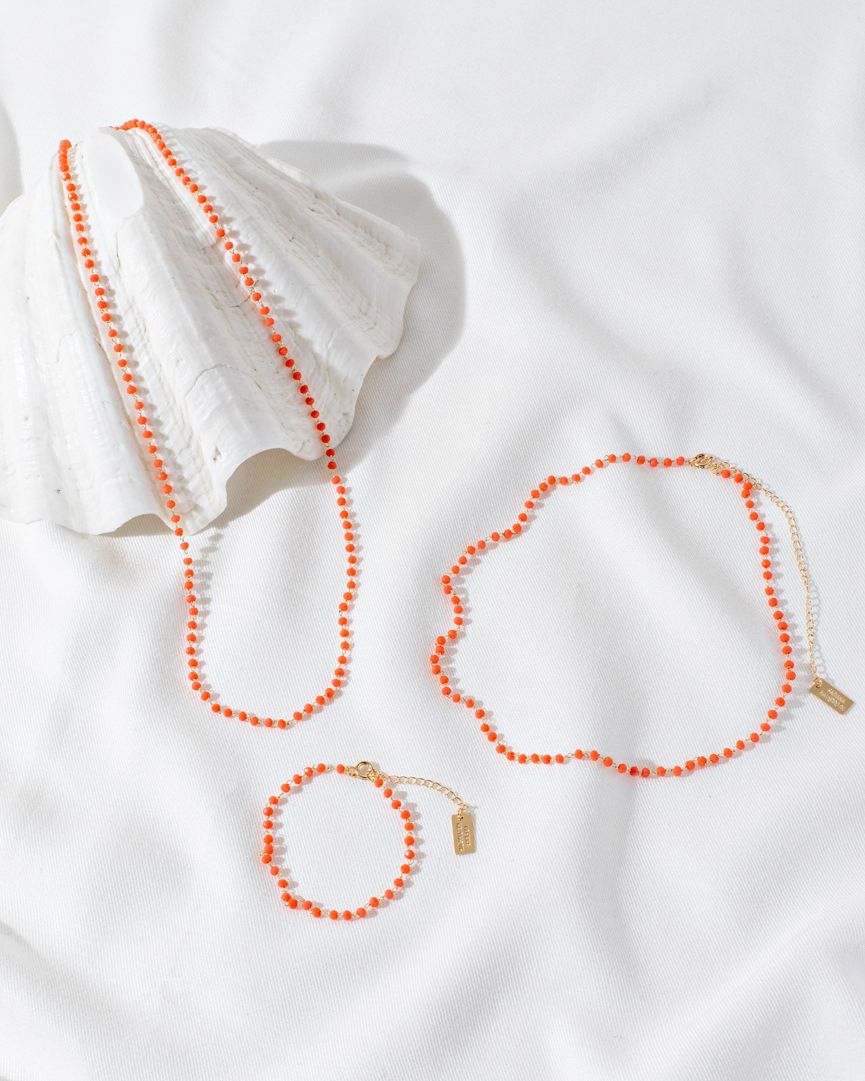 Colar Feminino Curto Delicado Laranja Laranja