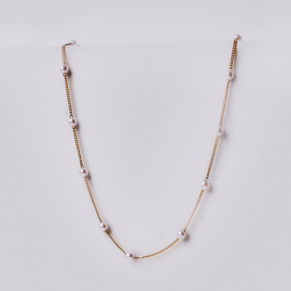 Colar Feminino Corrente Pearl Mini Dourado Dourado