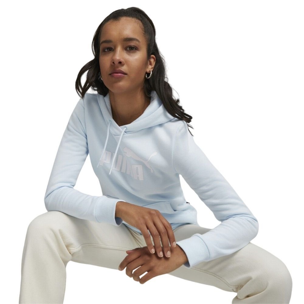 Moletom Puma Capuz Essentials Logo Fleece Feminino 586789-69 Azul