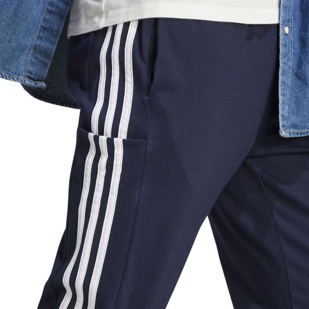 Calça Adidas Essentials Tapered Open 3-Stripes Masc IC0045 Azul