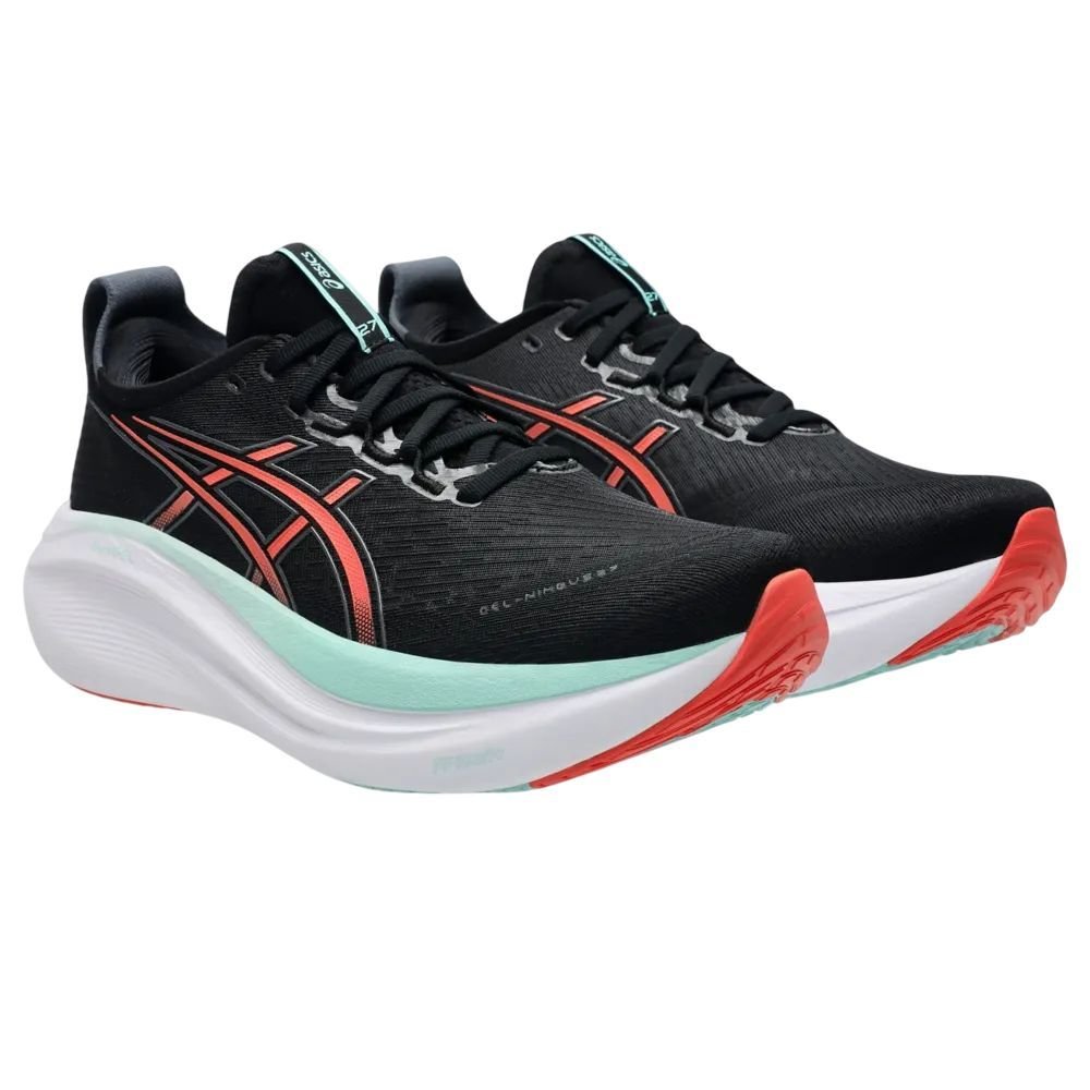 Tênis Asics Gel Nimbus 27 Masculino 1011B958-004 Preto/Coral