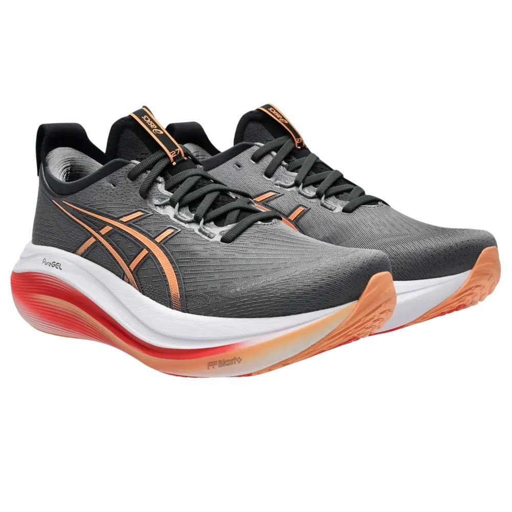 Tênis Asics Gel Nimbus 27 Masculino 1011B958-021 Chumbo/Laranja