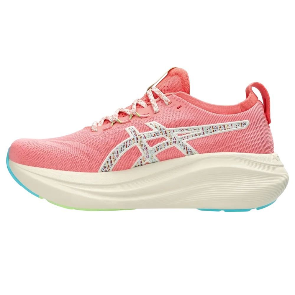 Tênis Asics Gel Nimbus 27 Tr Nature Bat Fem 1012B808-700 Coral/Verde Claro
