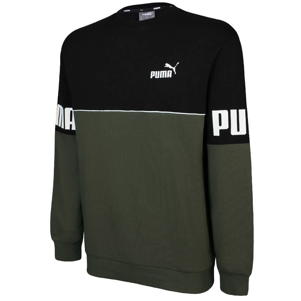 Moletom Puma Power Colorblock Crew Masculino Verde