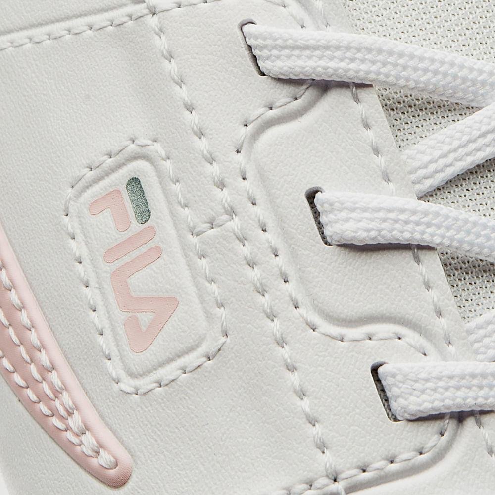 Tênis Infantil Fila Cano Alto Classic Mid Dia a Dia 1188963 Branco/Rosa