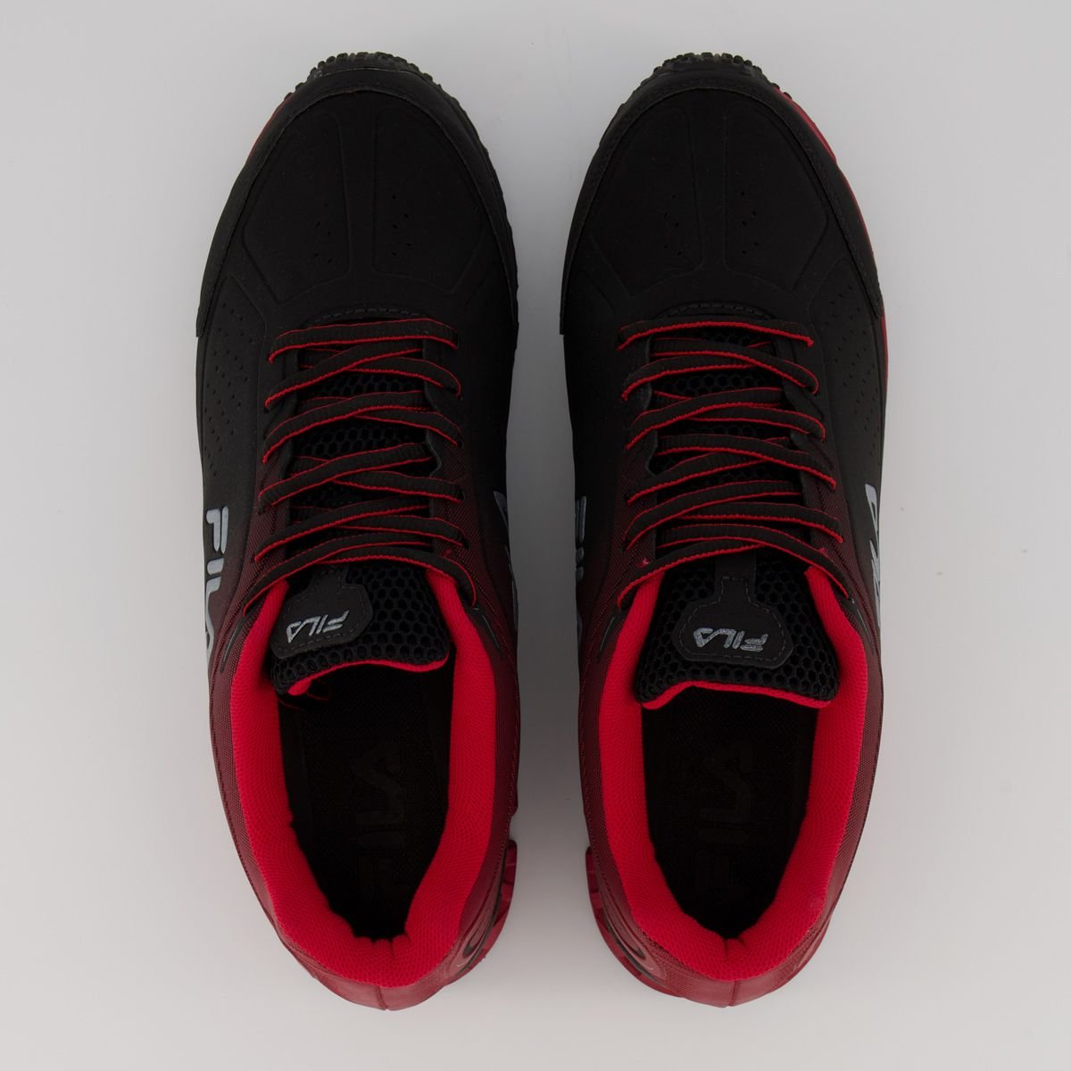 Tênis Fila Cage Python Preto e Vermelho Preto