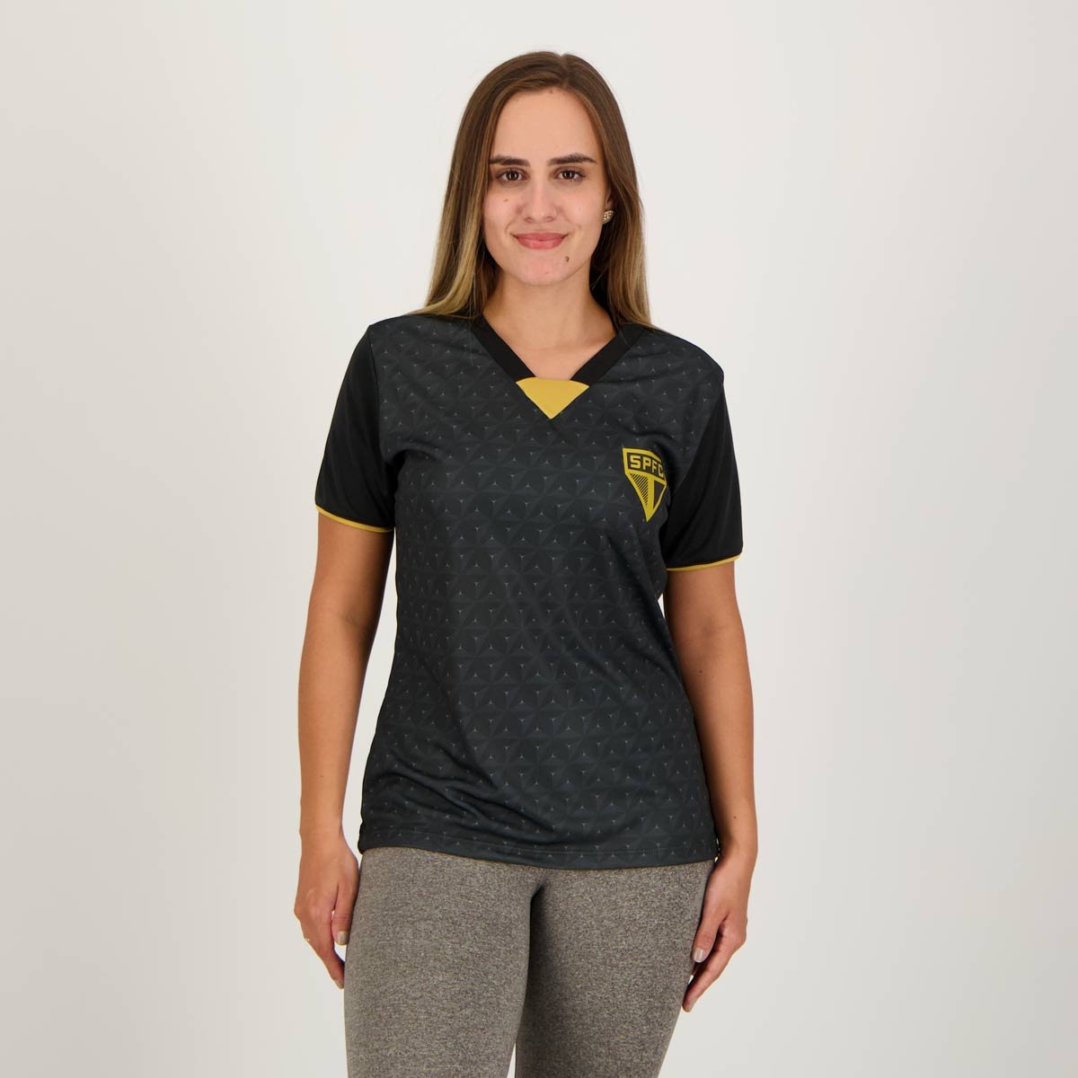 Camisa São Paulo Roleplay Feminina Preta Preto Camisa São Paulo Roleplay Feminina Preta Preto