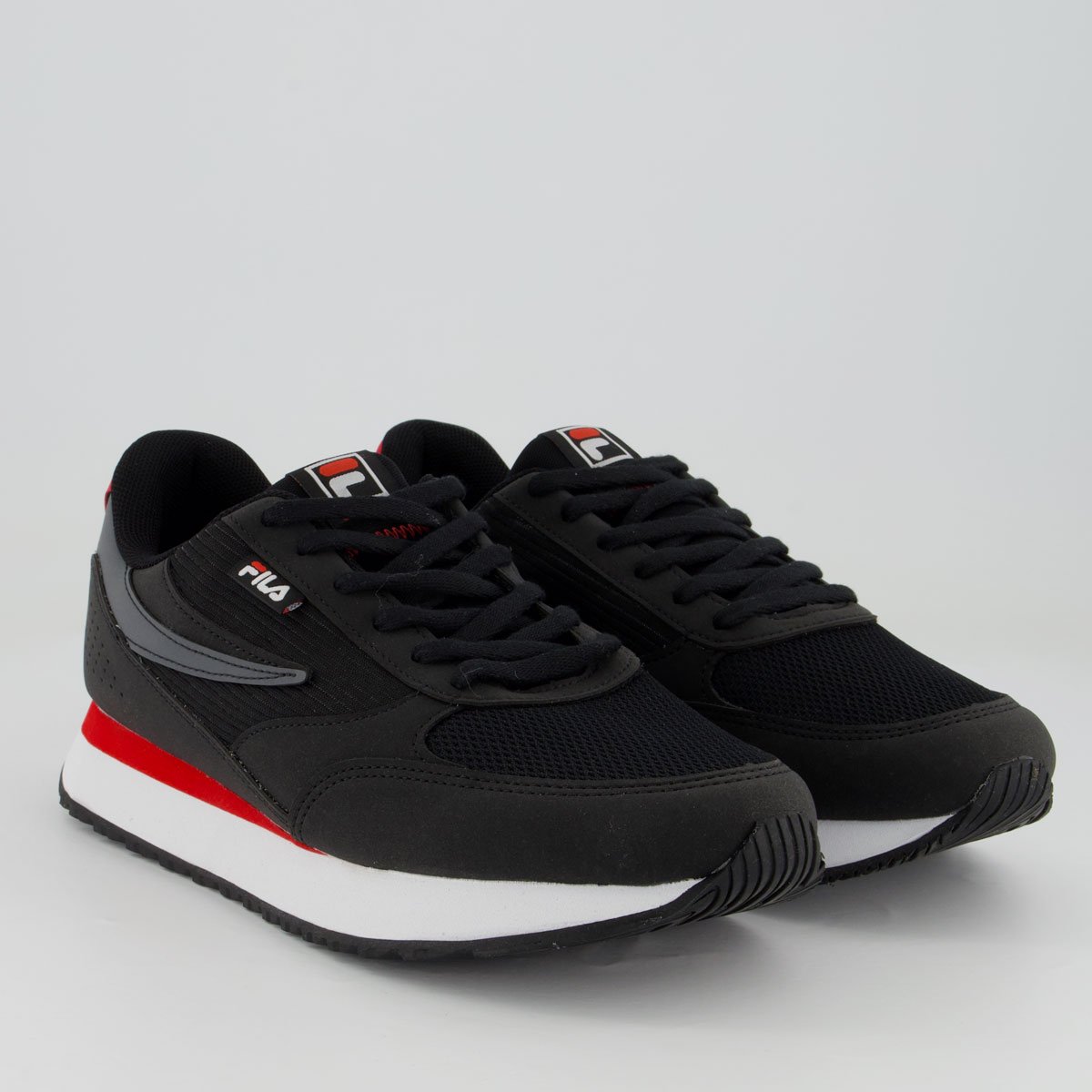 Tênis Fila Retro College Preto e Vermelho Preto/Vermelho