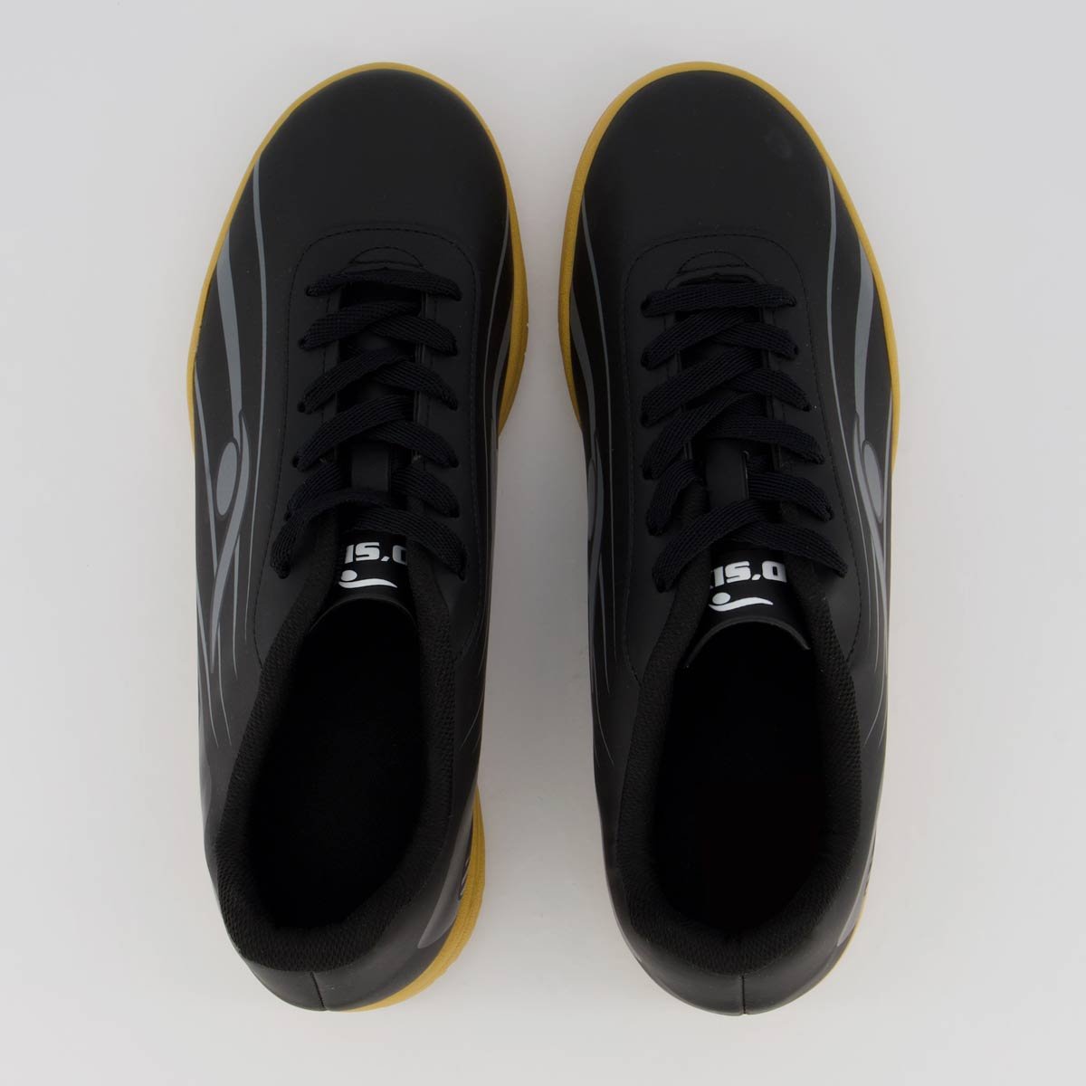 Chuteira Dray D'Six Futsal Preta e Cinza Preto