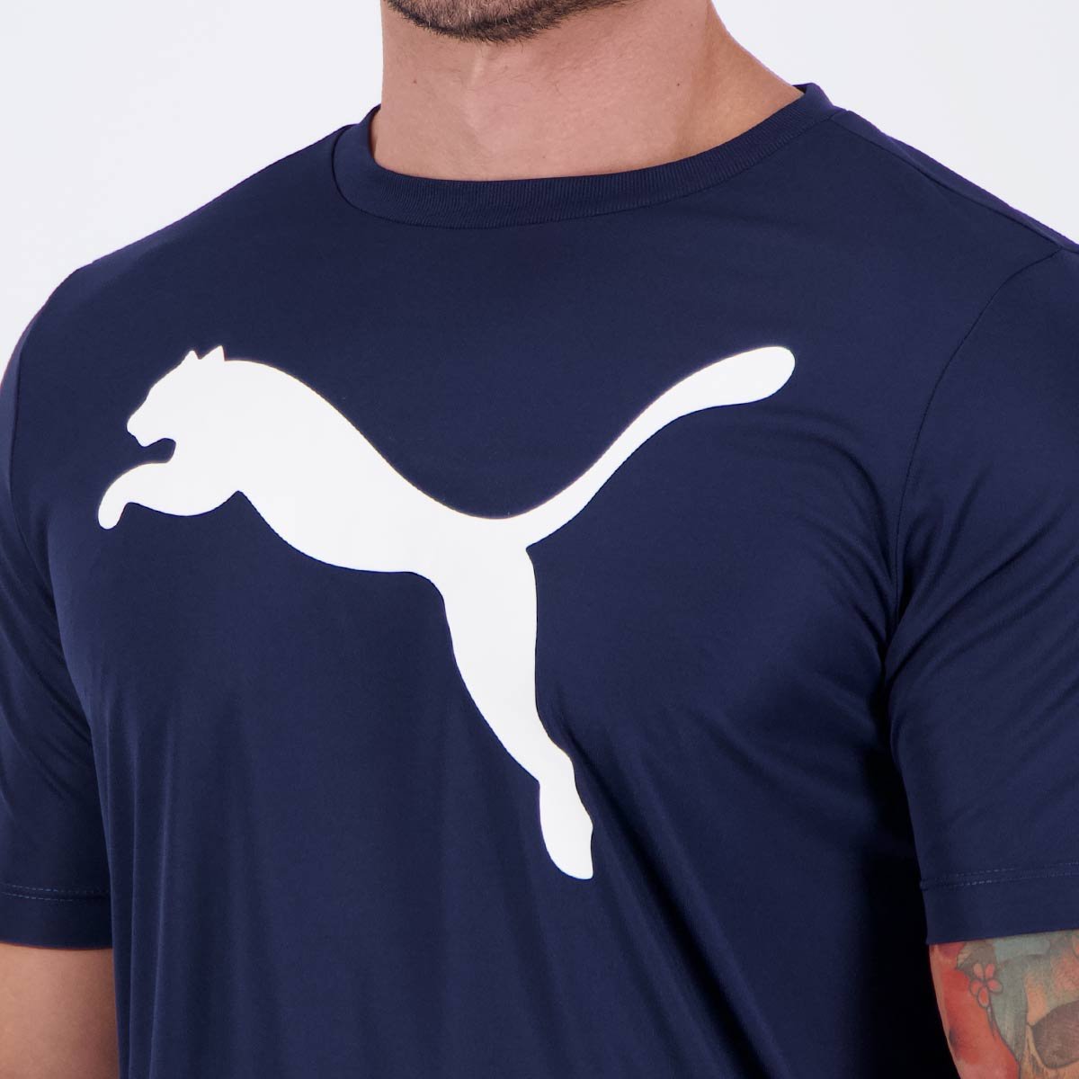 Camiseta Puma Active Big Logo Azul Marinho Marinho