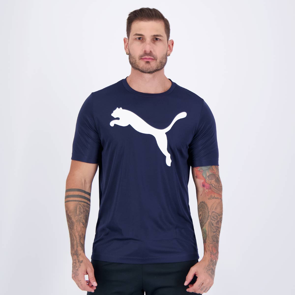 Camiseta Puma Active Big Logo Azul Marinho Marinho