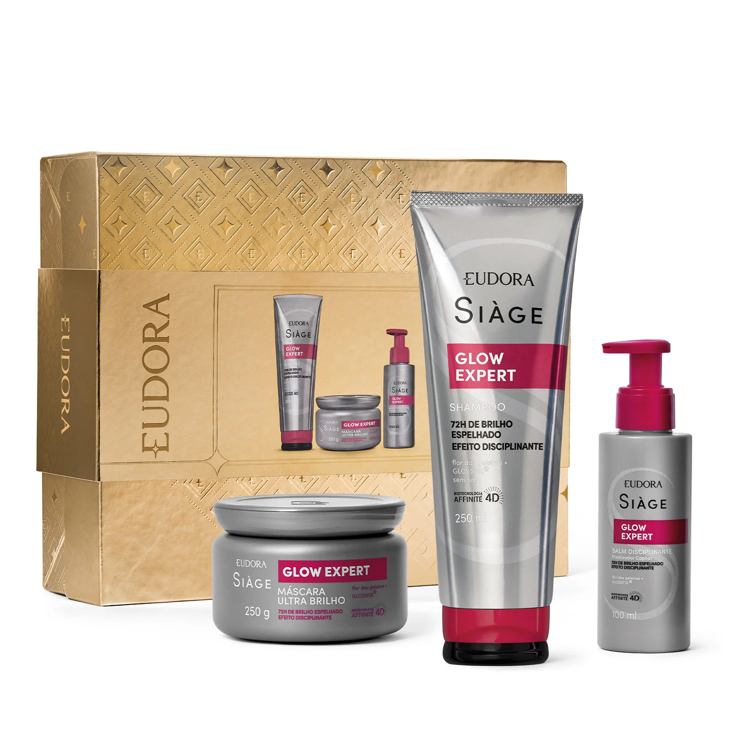 Eudora Siàge Glow Expert Kit Presente Natal: Shampoo 250ml + Máscara ...