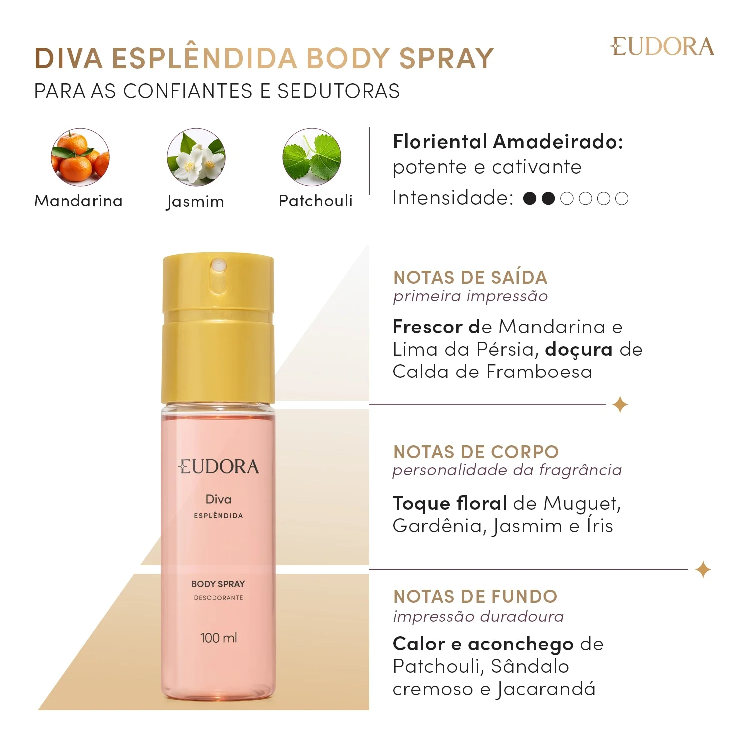 Eudora Diva Esplêndida Desodorante Body Spray 100ml 100ml