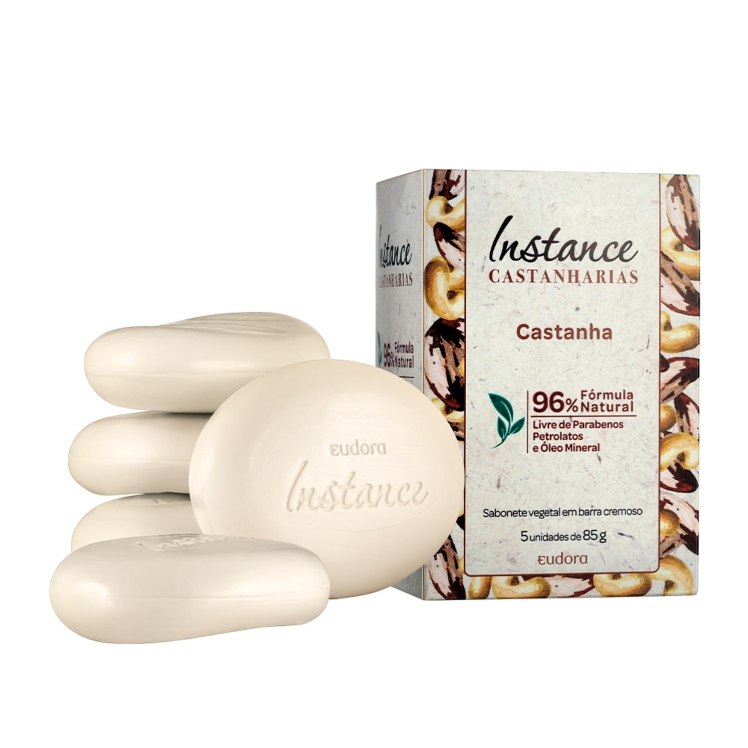 Combo Eudora: Sabonete Instance Castanharias Castanha (2 caixas) ÚNICO