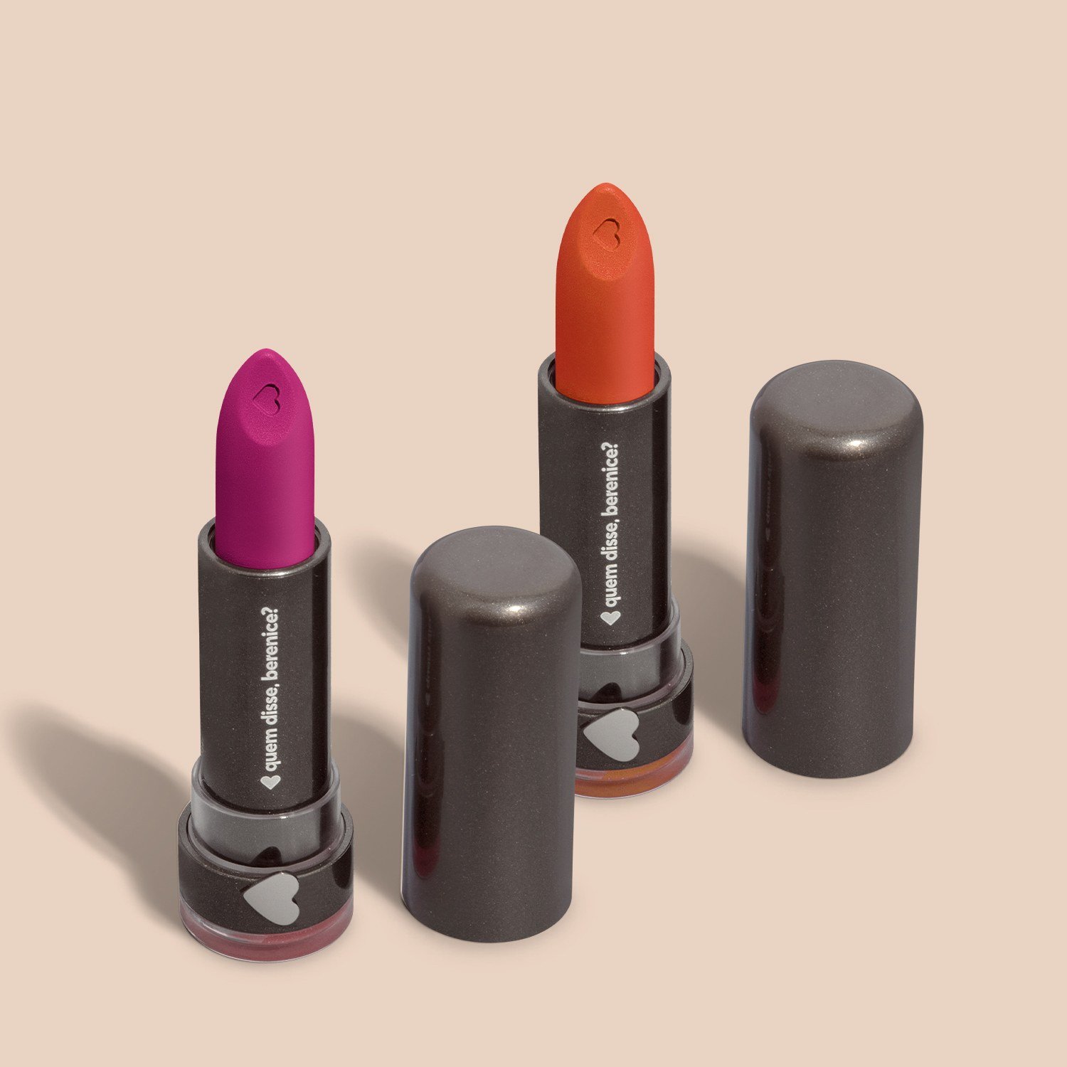 Combo Batom Mate Laranja Quentito 3,8g + Batom Hidratante Rosa Magentex 3,8g ÚNICO