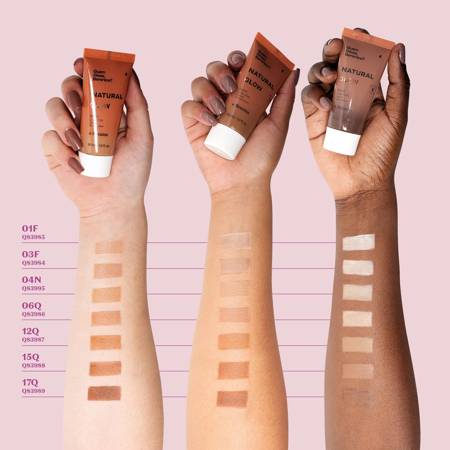 Base Líquida Natural Glow Cor 17Q 30g Marrom