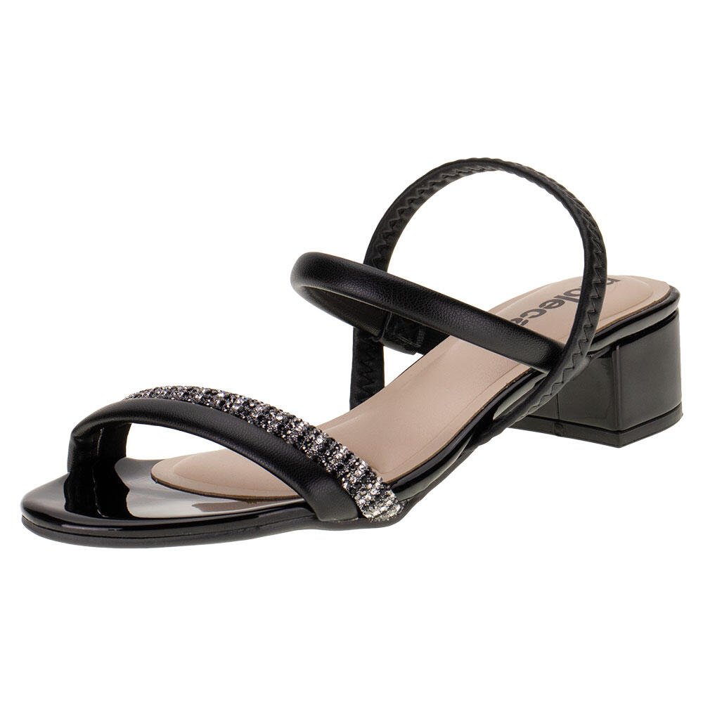 SANDÁLIA FEMININA SALTO GROSSO MOLECA 5259846 Preto