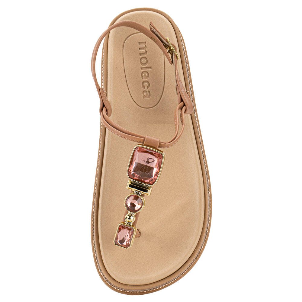 SANDÁLIA FEMININA FLAT MOLECA 5509204 Camel