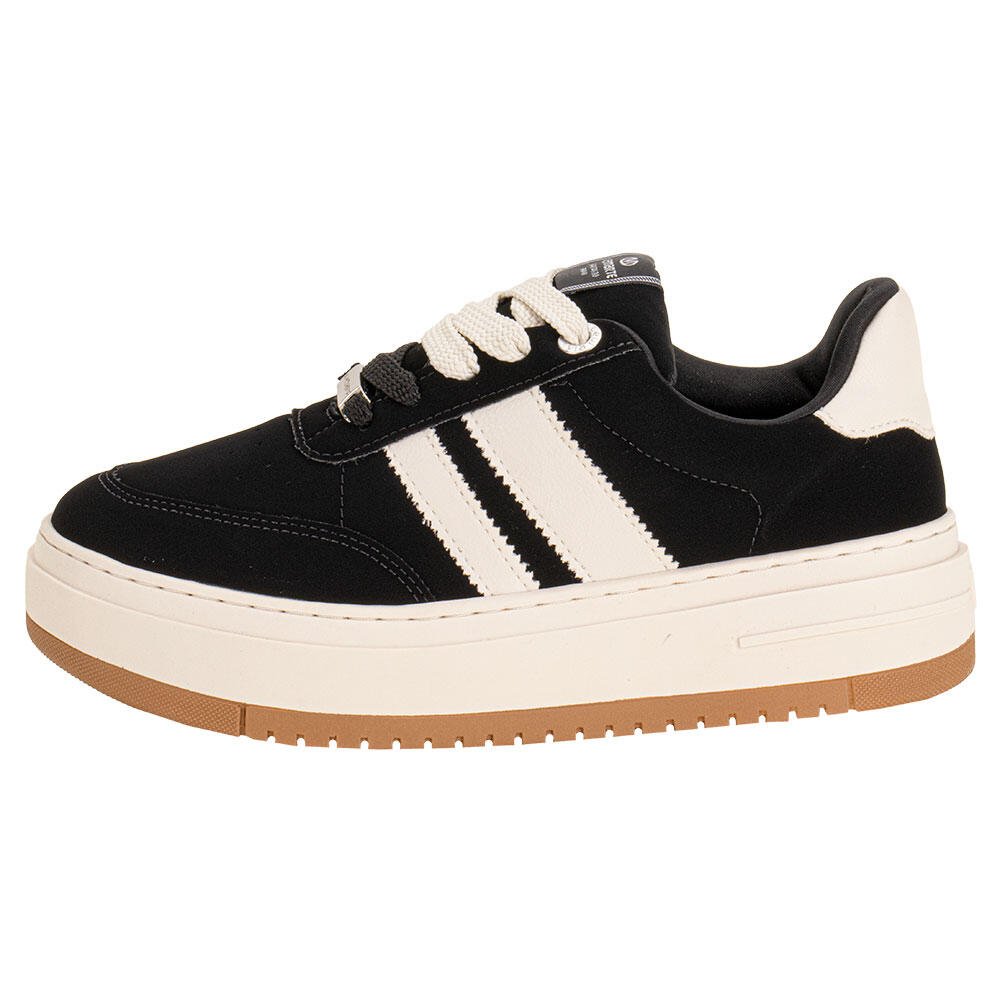 TÊNIS FEMININO CASUAL VIA MARTE 233004 Preto/Nobuck