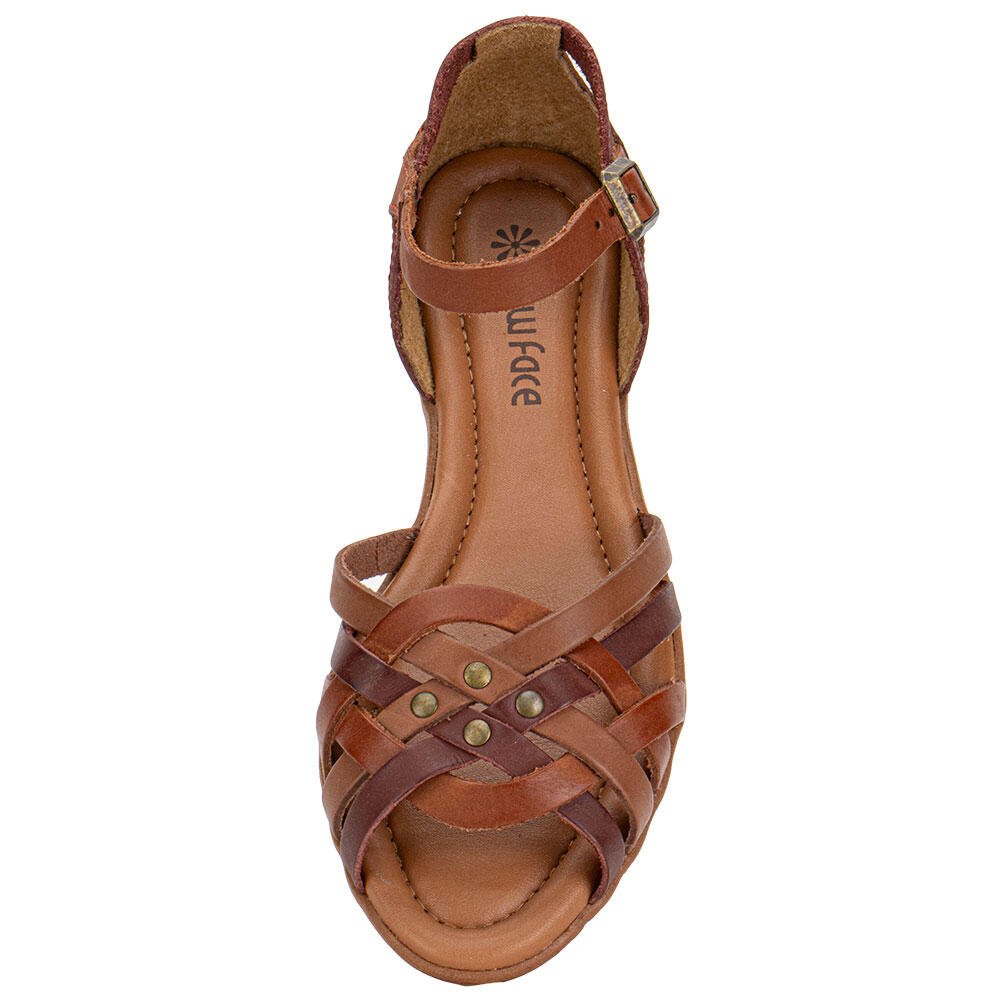 SANDÁLIA FEMININA FLAT NEW FACE 31402 Canela
