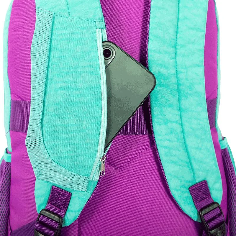 Mochila 2 Compartimentos Sestini College Crinkle 4 Azul - Turquesa Verde