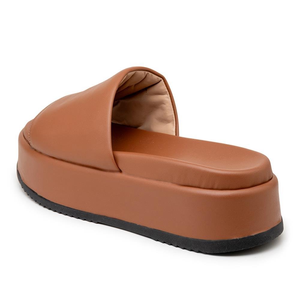 Tamanco Feminino Slide Papete Flatorm Casual Básico Marrom
