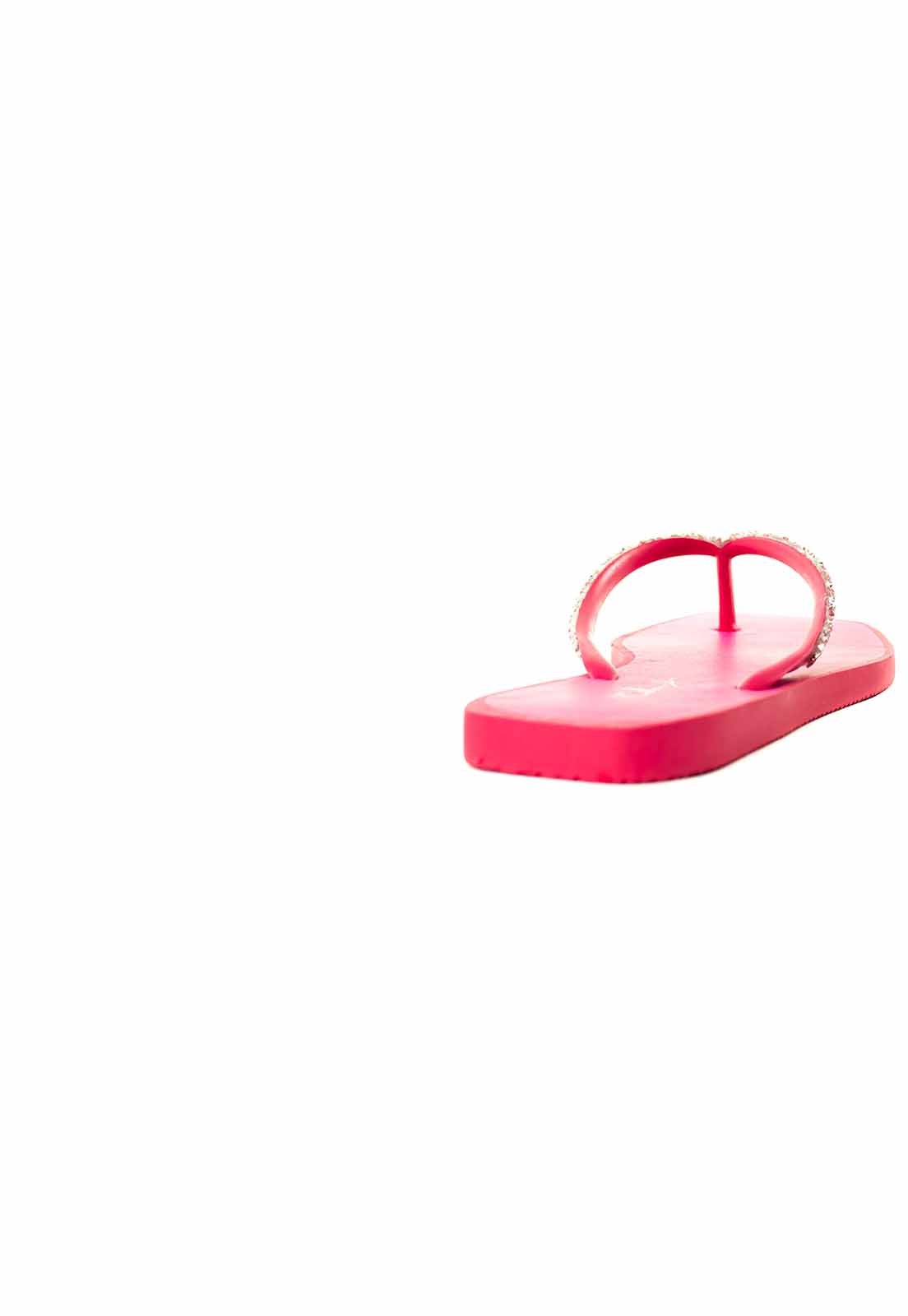Chinelo Frente Square Pedraria Solado Pink Rosa