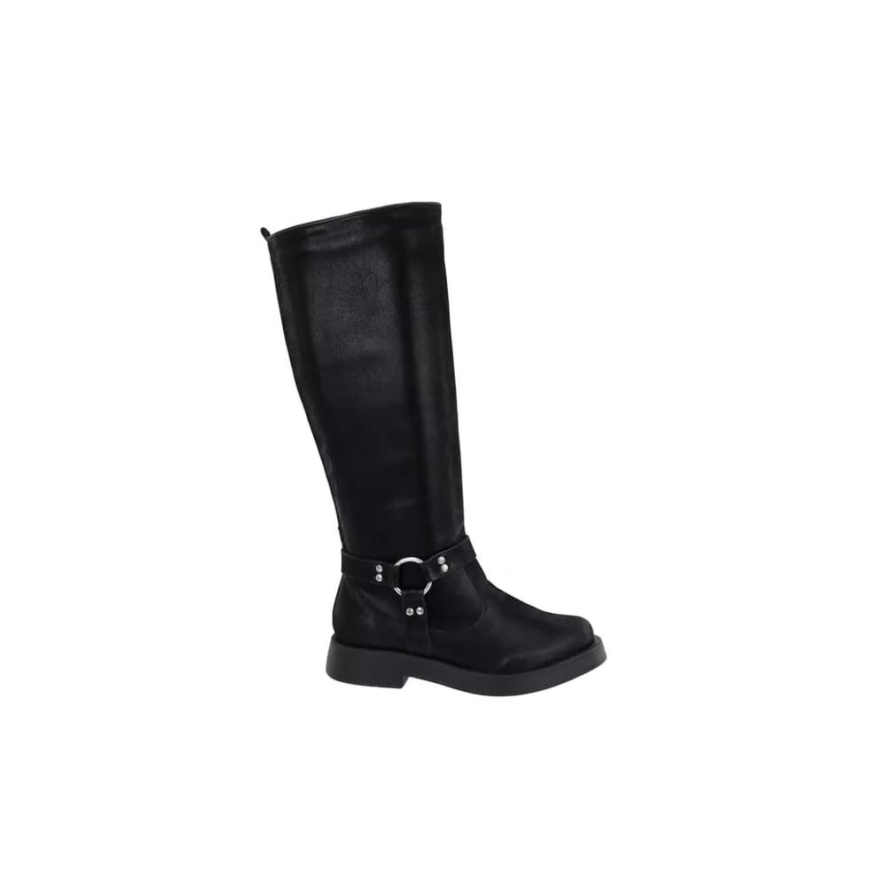 Bota Casual Feminino Cano Alto Tira e Argola Minimalista Confortável ...