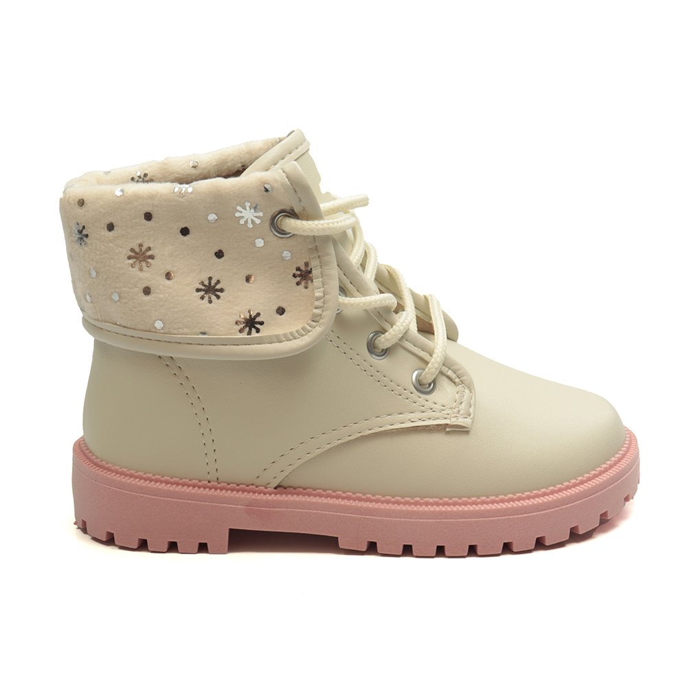 Bota Infantil Menina Molekinha Coturno Branco