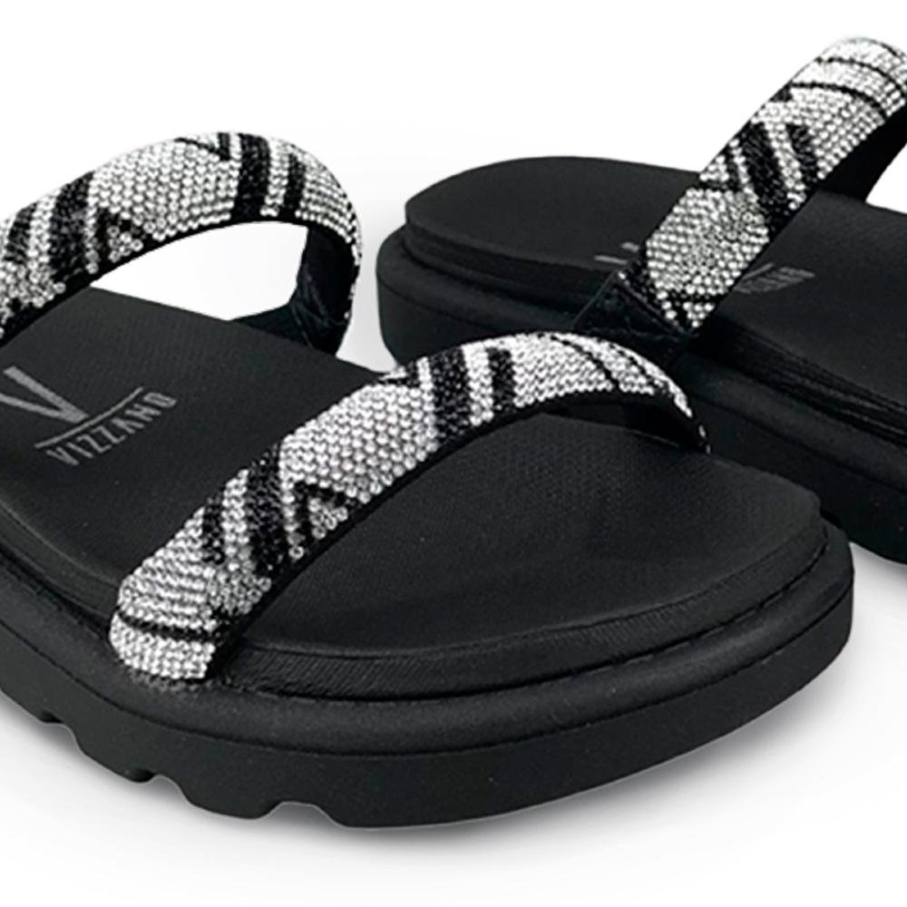 Papete Feminina Duas Tiras Vizzano Multicores