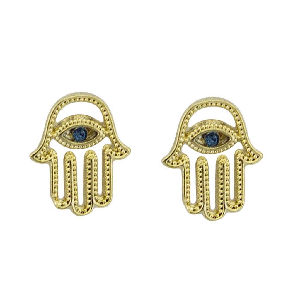 Brinco Mão de Hamesh Folheado a Ouro 18k Dourado