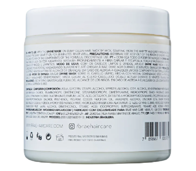 Brae Divine Shampoo Antifrizz 1L+Mascara 500g+Serum 60ml+Ampola 13ml ÚNICO