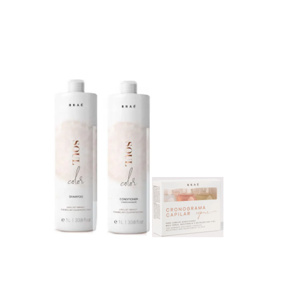 BRAE Soul Color - Shampoo+Condicionador 1L+Cronograma Capilrar Repair ...