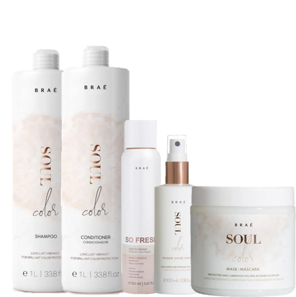 BRAE Soul Color Duo 1L Prime 100ml Mascara 500g e So Fresh 150ml ÚNICO