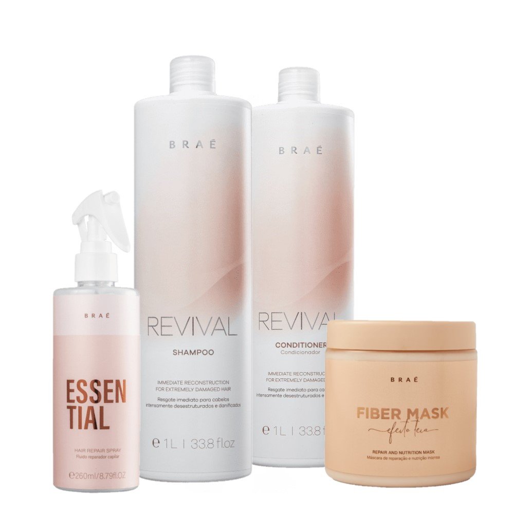 Kit Brae Revival Renovacao Essential Fiber Mask (4 Produtos) ÚNICO