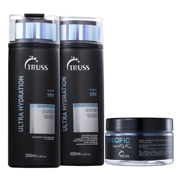 Truss Ultra Hydration - Shampoo+Condicionador 300ml+Mascara Specific 180g ÚNICO