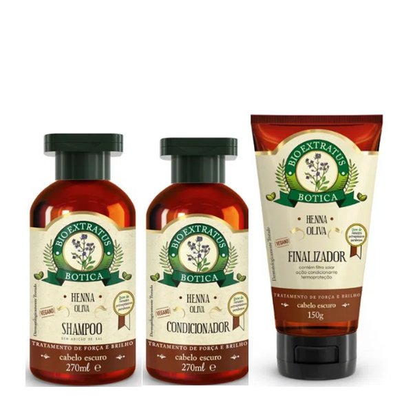 Bio Extratus Botica Henna Shampoo+Condicionador 270mL+Finalizador 150g ...