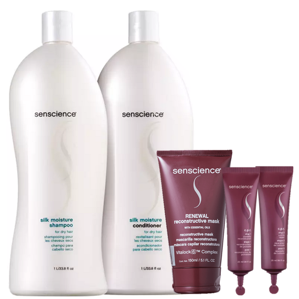Senscience Silk Moisture Duo 1L Renewal Mask 150ml e CPR Tratamento ...
