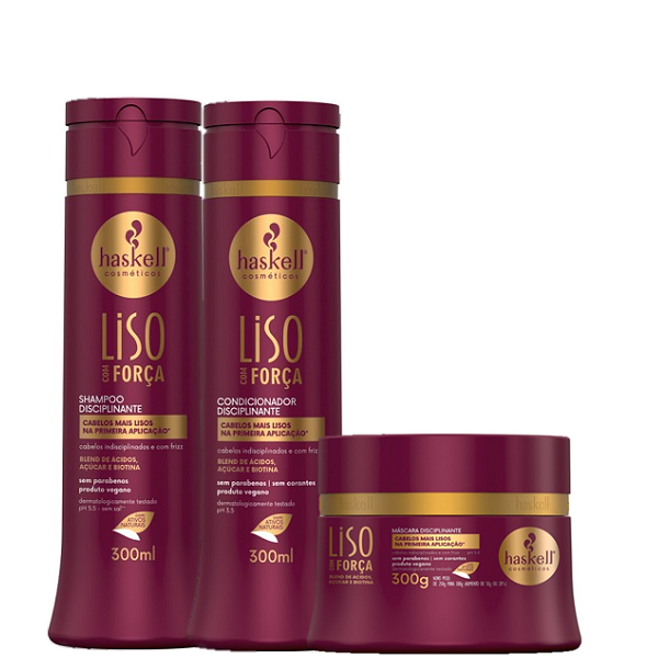 Haskell Liso com Forca Duo 300ml e Mascara Capilar 300g ÚNICO