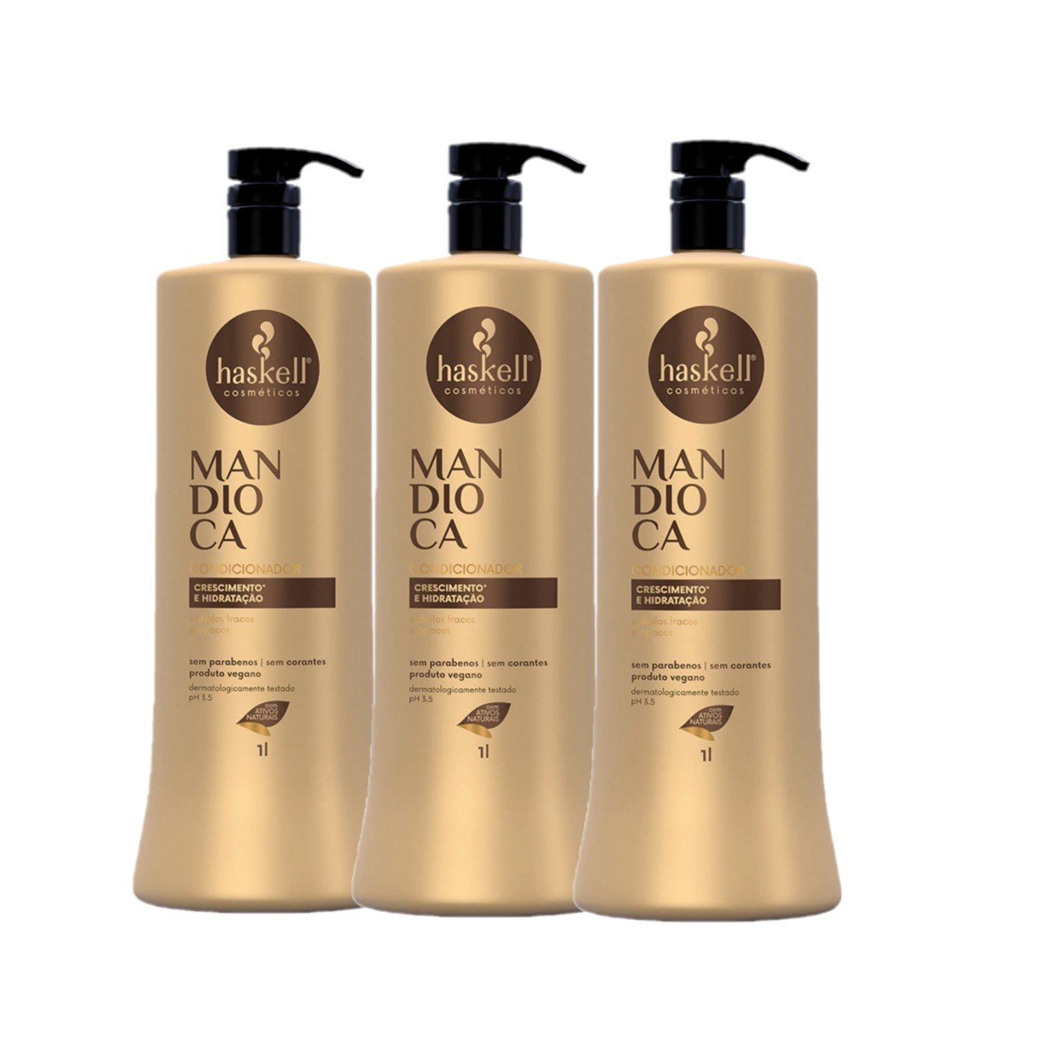 Kit Haskell Mandioca - Condicionador 1L (3 unidades) ÚNICO